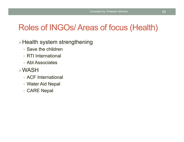 International Non Government Organizations (INGOs) in Nepal | PDF | Non ...
