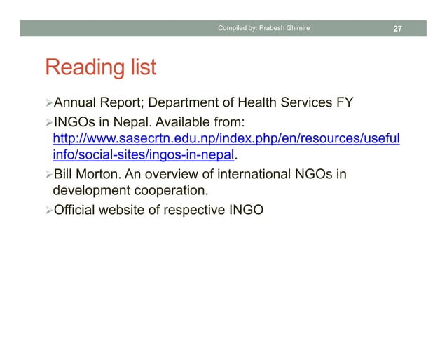 International Non Government Organizations (INGOs) in Nepal | PDF | Non ...