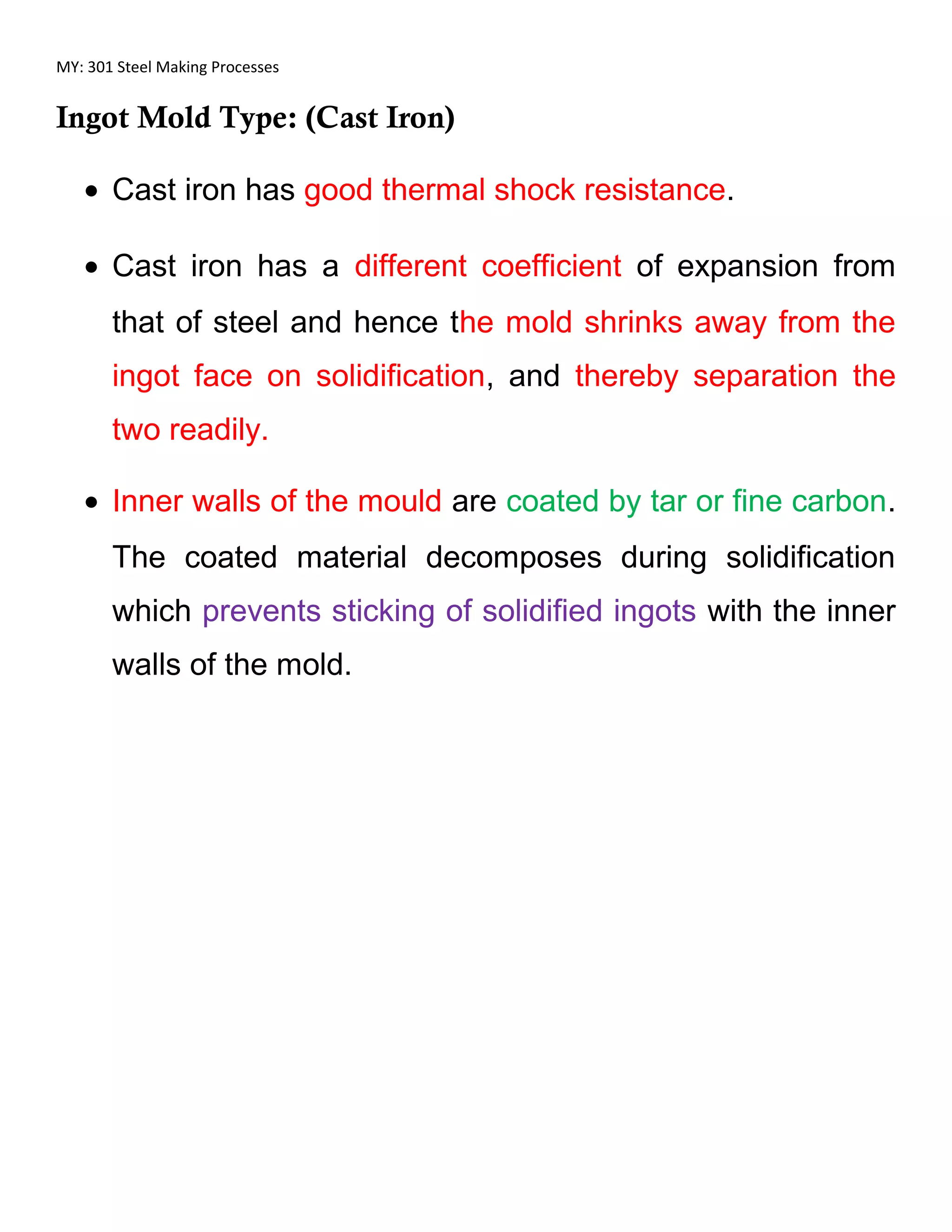 Steel Making: Ingot casting | DOC