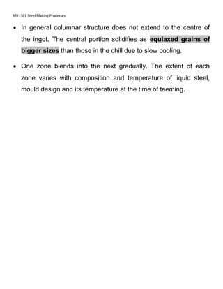 Steel Making: Ingot casting defects | DOC