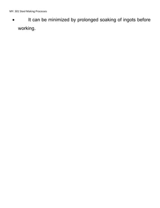 Steel Making: Ingot casting defects | DOC