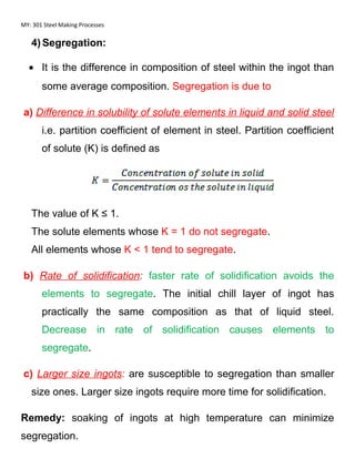 Steel Making: Ingot casting defects | DOC