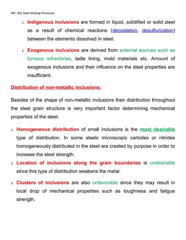 Steel Making: Ingot casting defects | DOC | Chemistry | Science