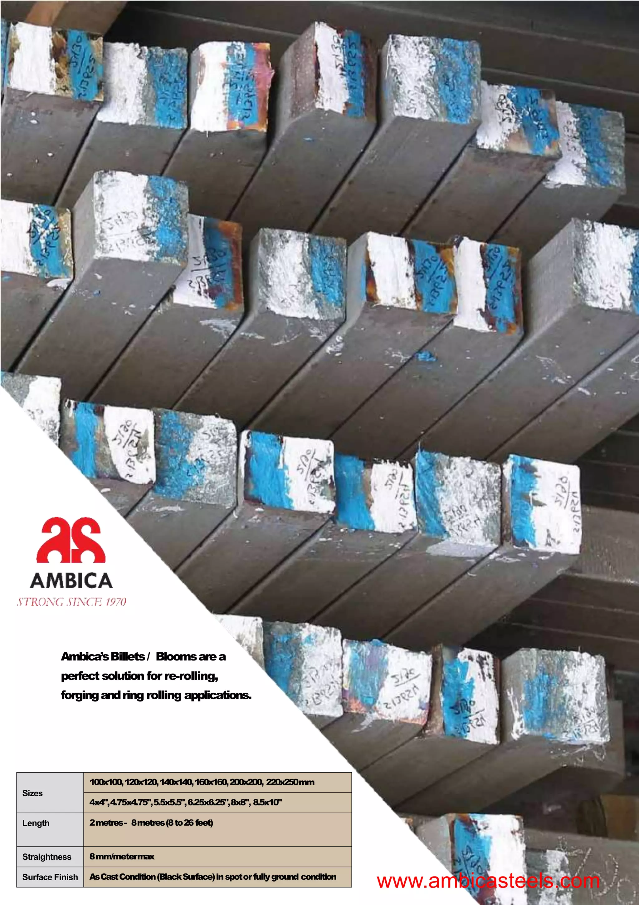 Ambica Steels: Leading Producer of Ingots & Billets | PPTX