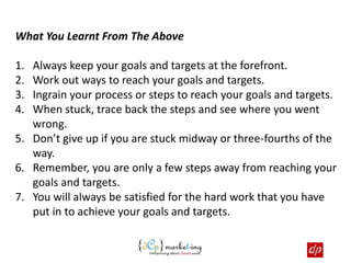 Ingrain Your Goals to Overachieve Your Targets | PPTX | Career Advice ...