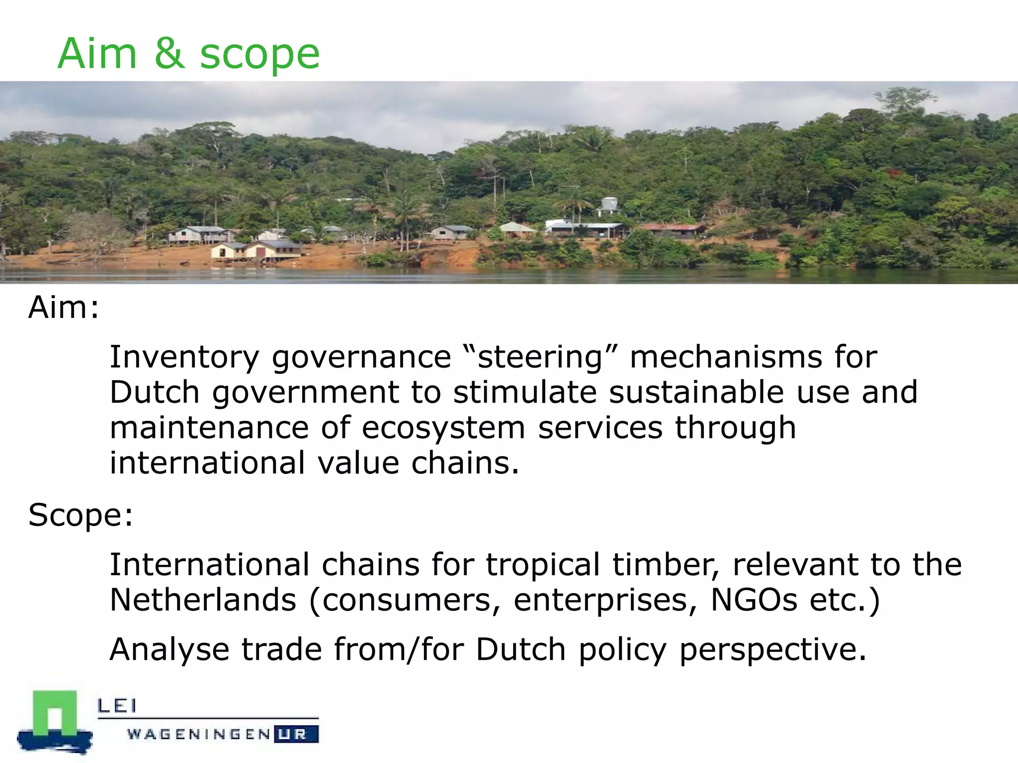 ecosystem services in tropical timber value chains | PPT