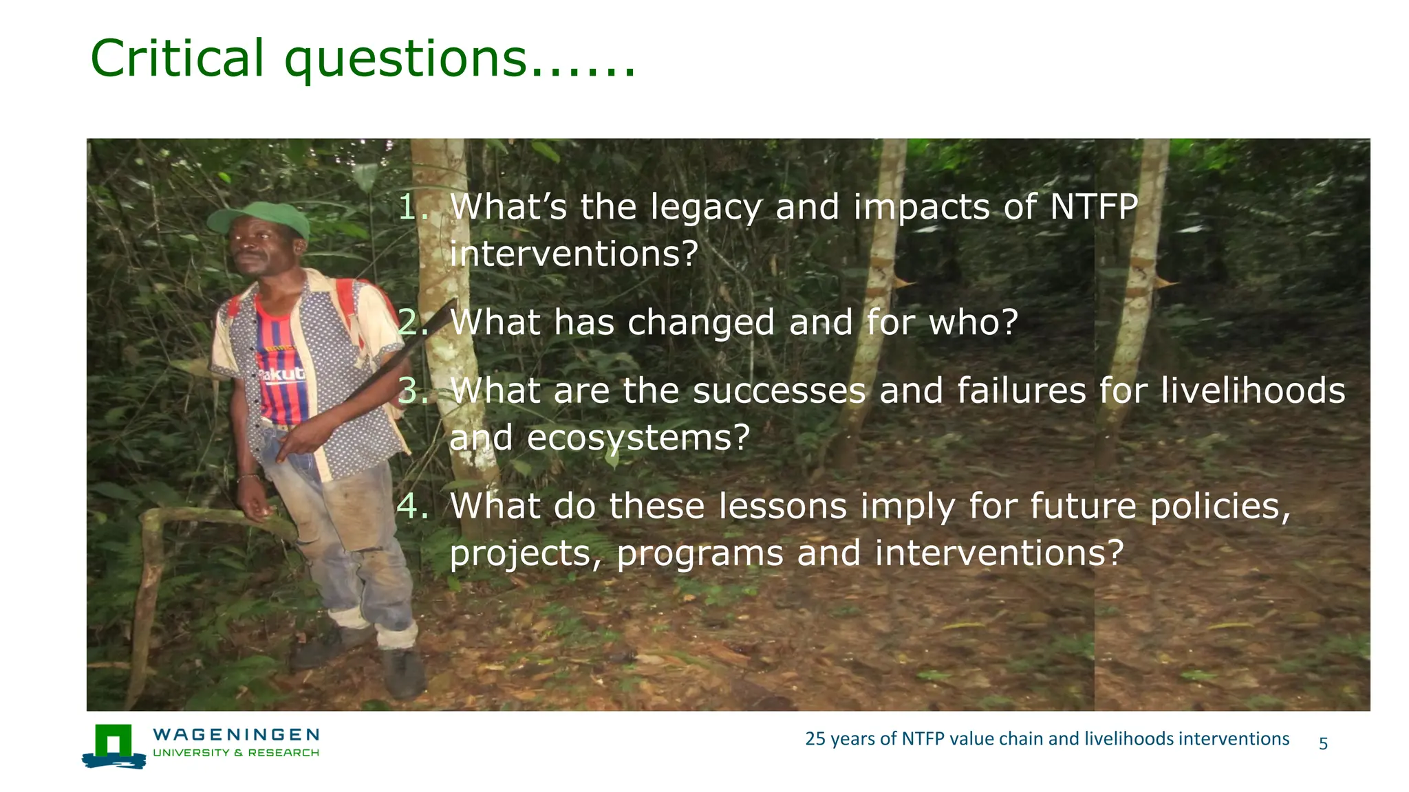 25 years of non-timber forest product value chain and livelihoods ...