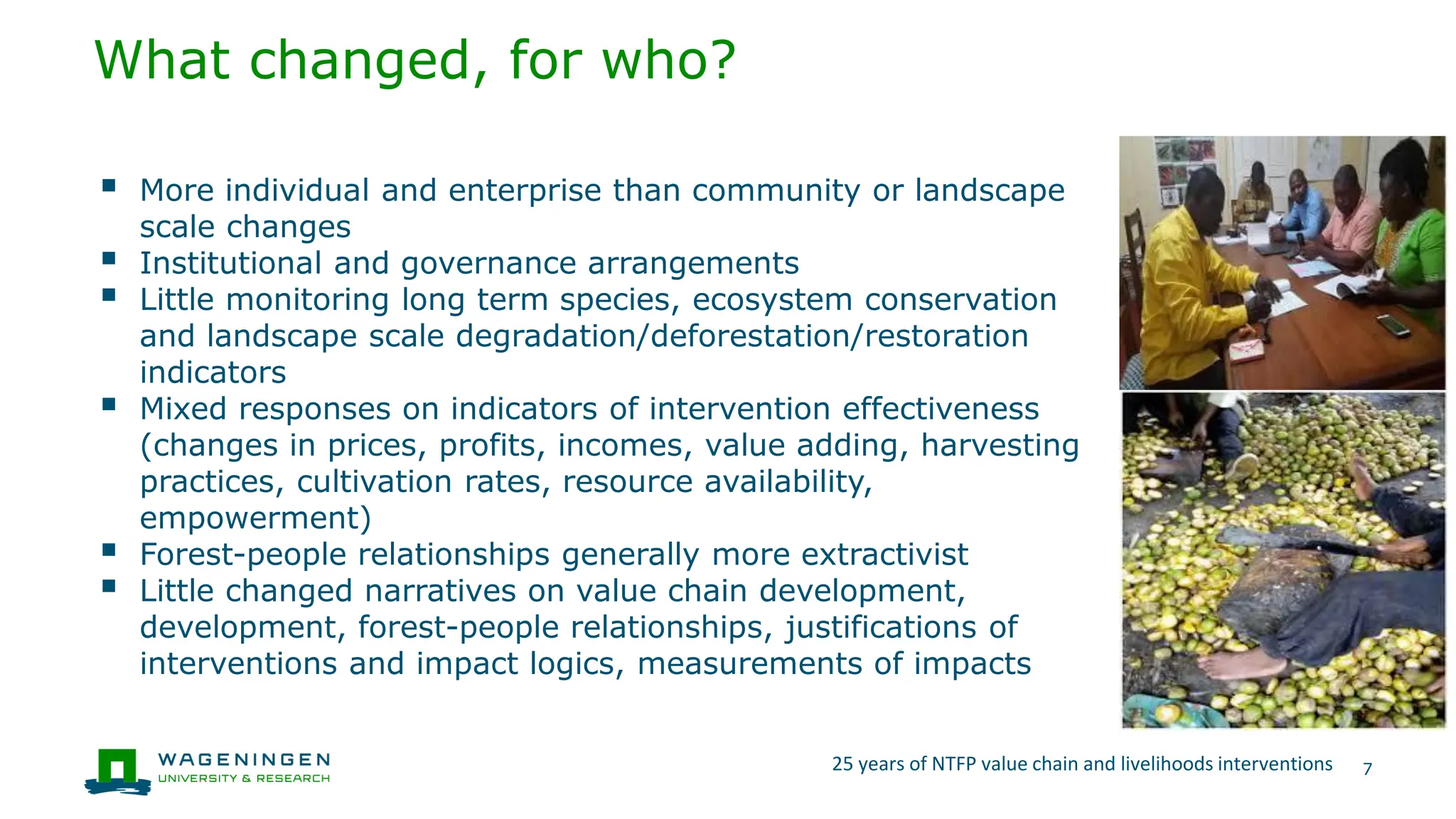 25 years of non-timber forest product value chain and livelihoods ...