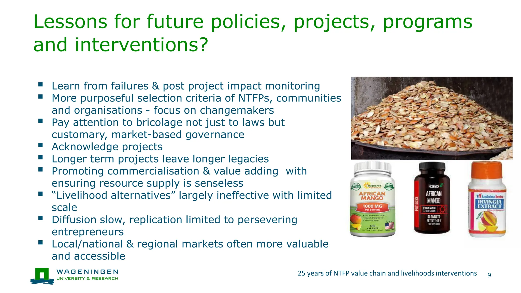 25 years of non-timber forest product value chain and livelihoods ...