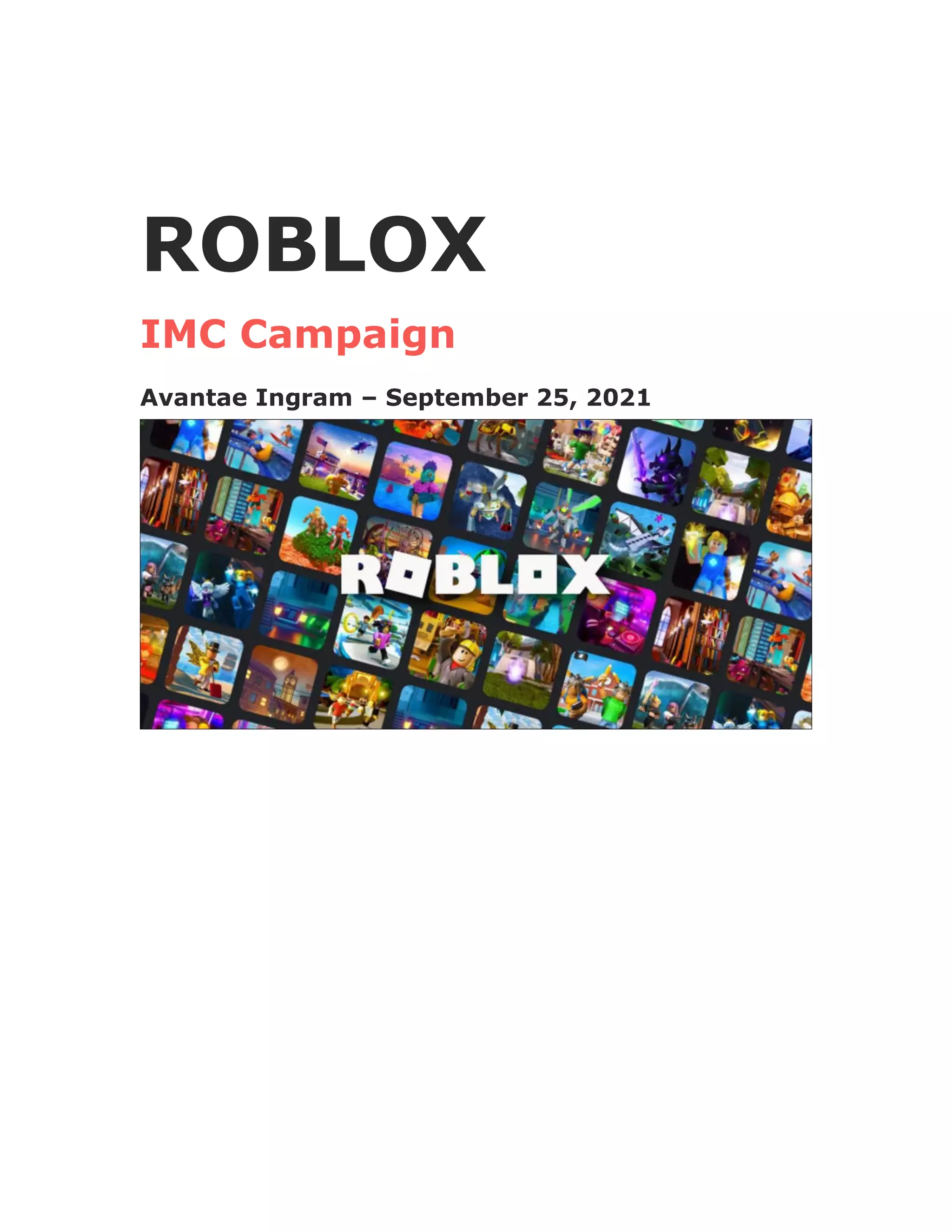 Ingram roblox marketing plan | PDF