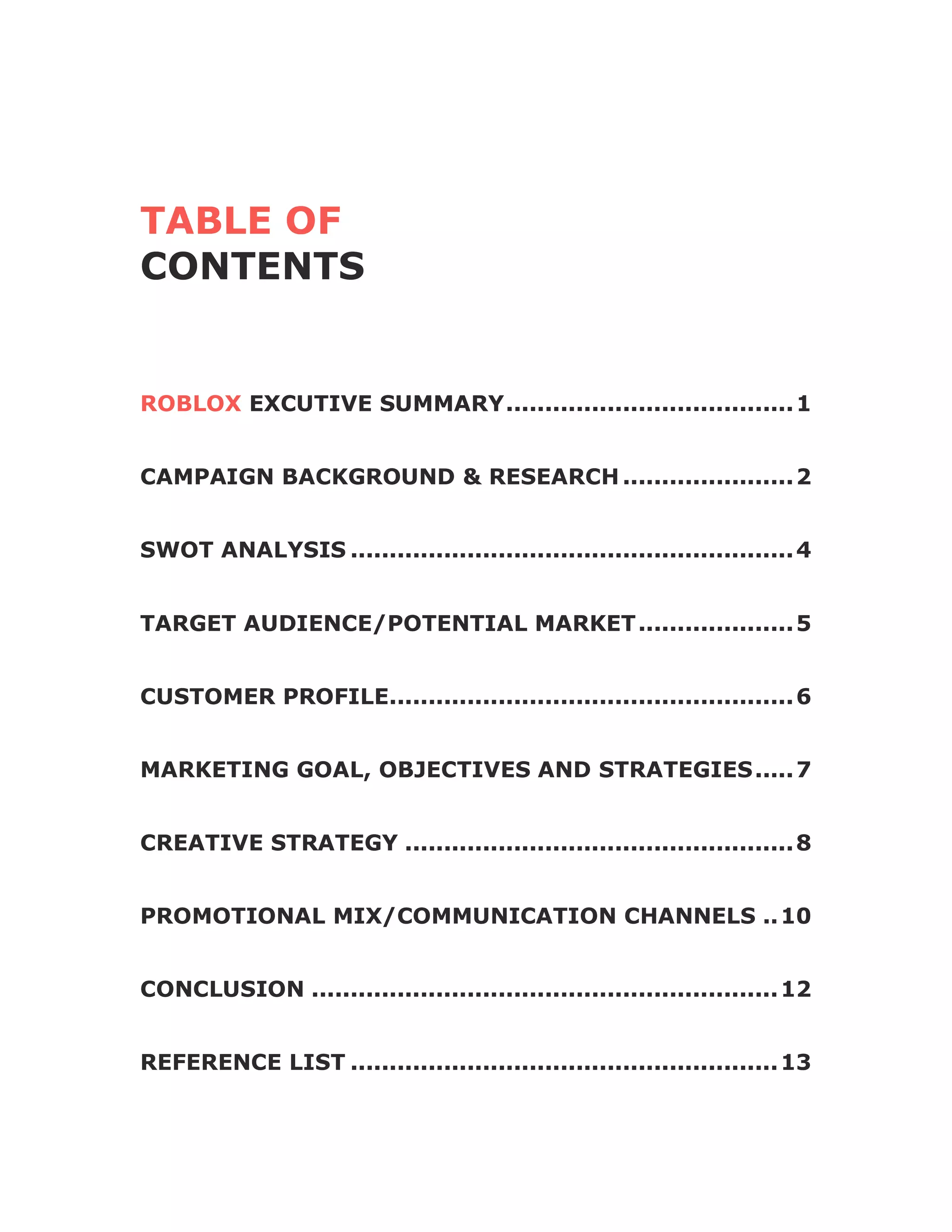 Ingram roblox marketing plan | PDF