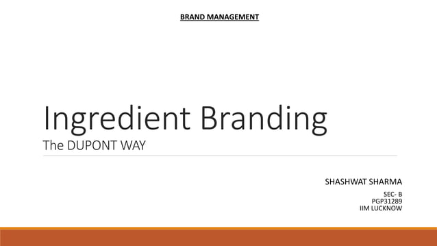 Ingredient branding | PPT