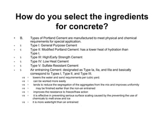 Ingredients and mixing concrete | PPTX | Chemistry | Science