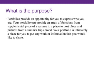 Ingredients of a Strong Portfolio | PPTX