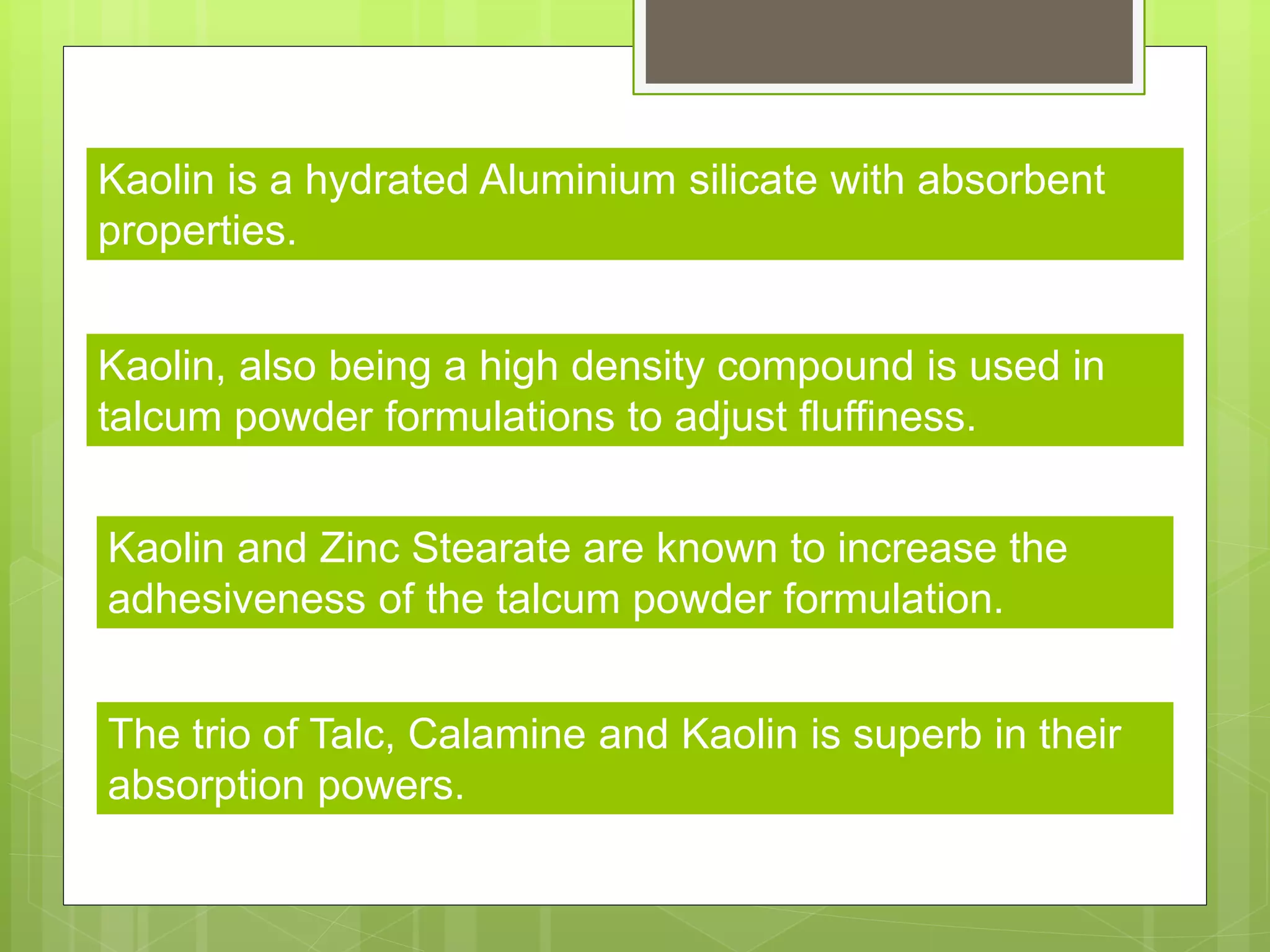 TALCUM POWDER - INGREDIENTS | PPTX