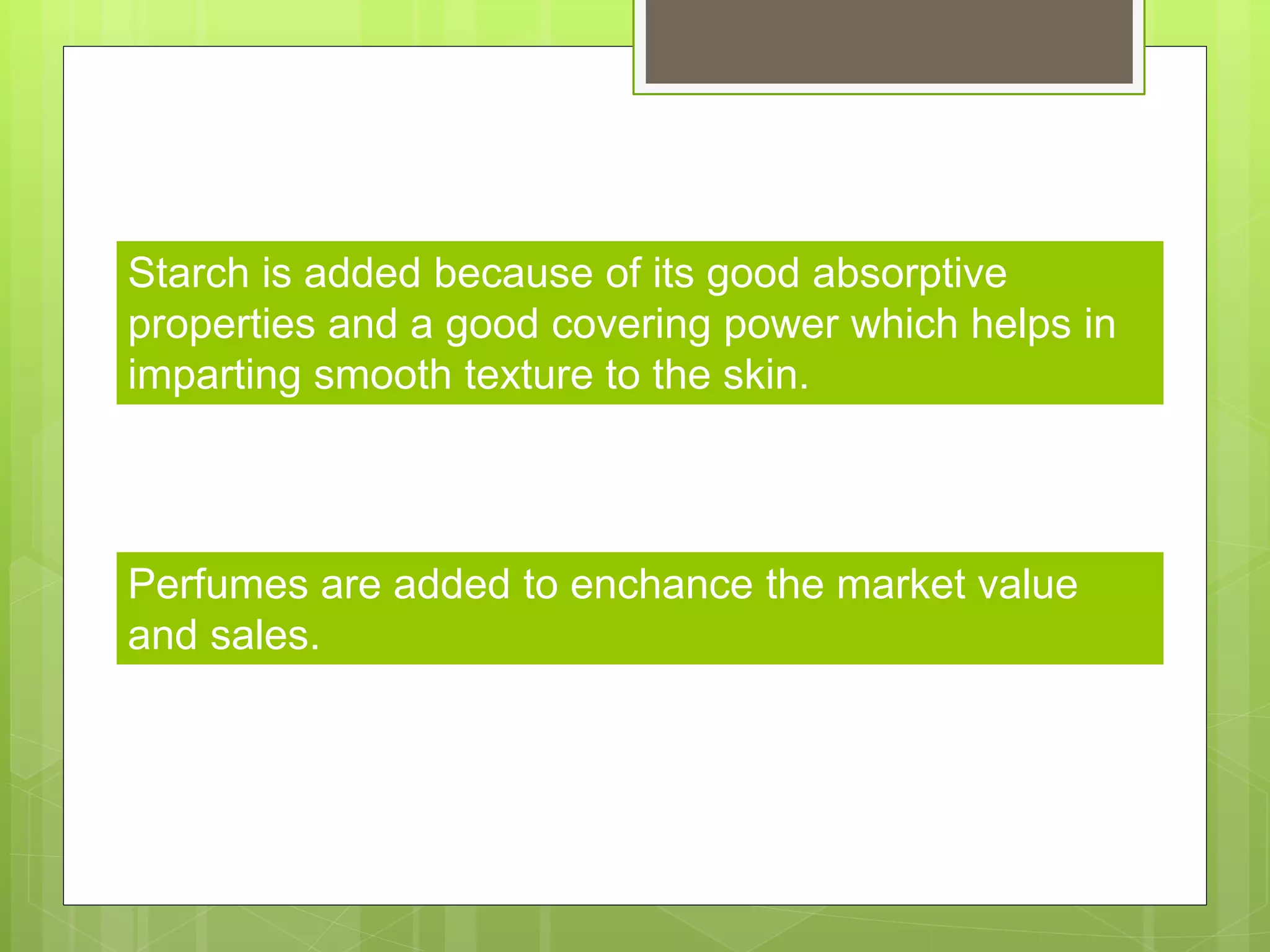 TALCUM POWDER - INGREDIENTS | PPTX