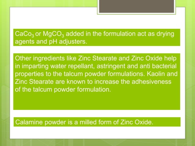 TALCUM POWDER - INGREDIENTS | PPTX