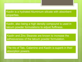 TALCUM POWDER - INGREDIENTS | PPTX