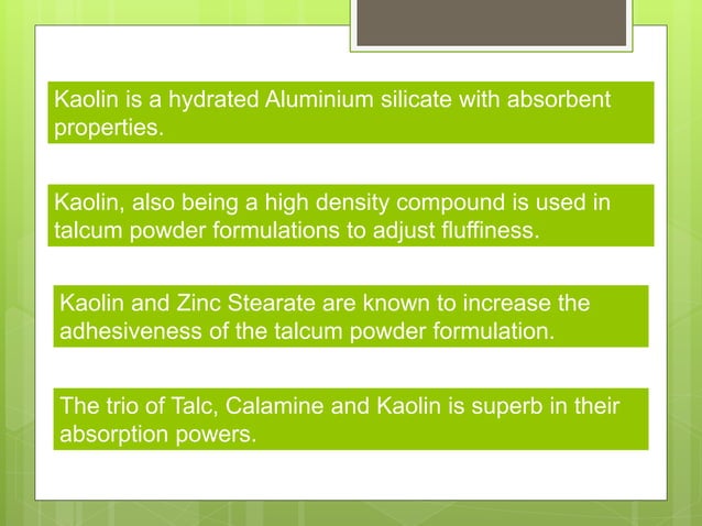 TALCUM POWDER - INGREDIENTS | PPTX