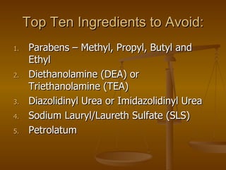 Ingredients to avoid | PPT
