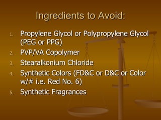 Ingredients to avoid | PPT