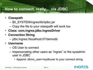 Ingres For Oracle Users | PPT