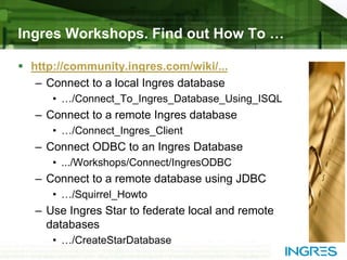 Ingres connectivity | PPTX