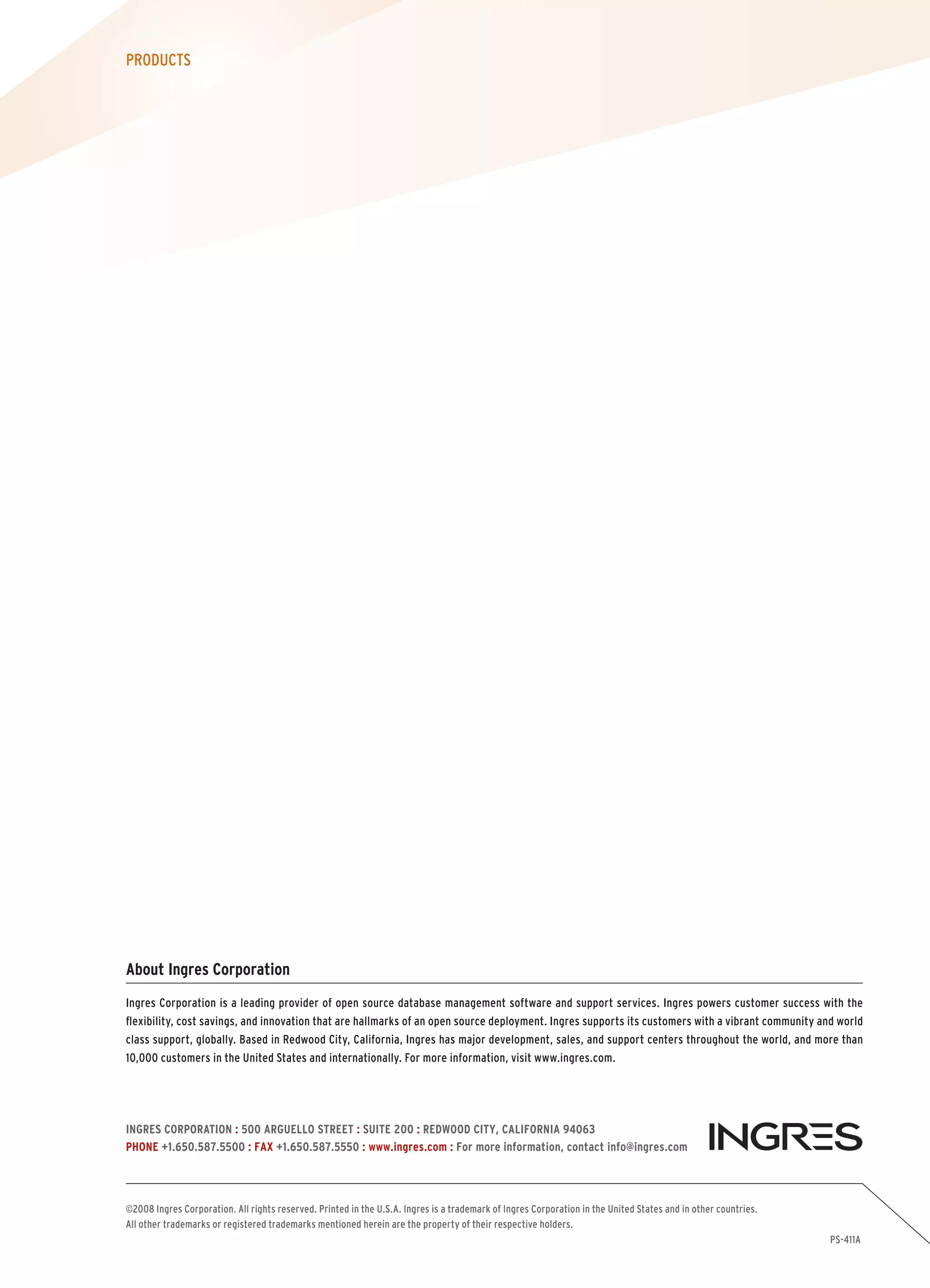 Actian/Ingres database | PDF