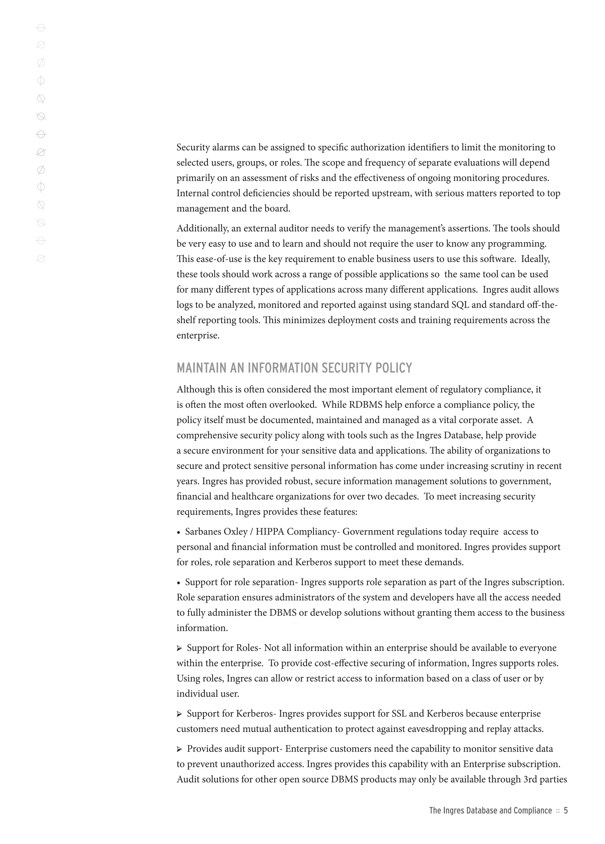 Ingres database and compliance | PDF