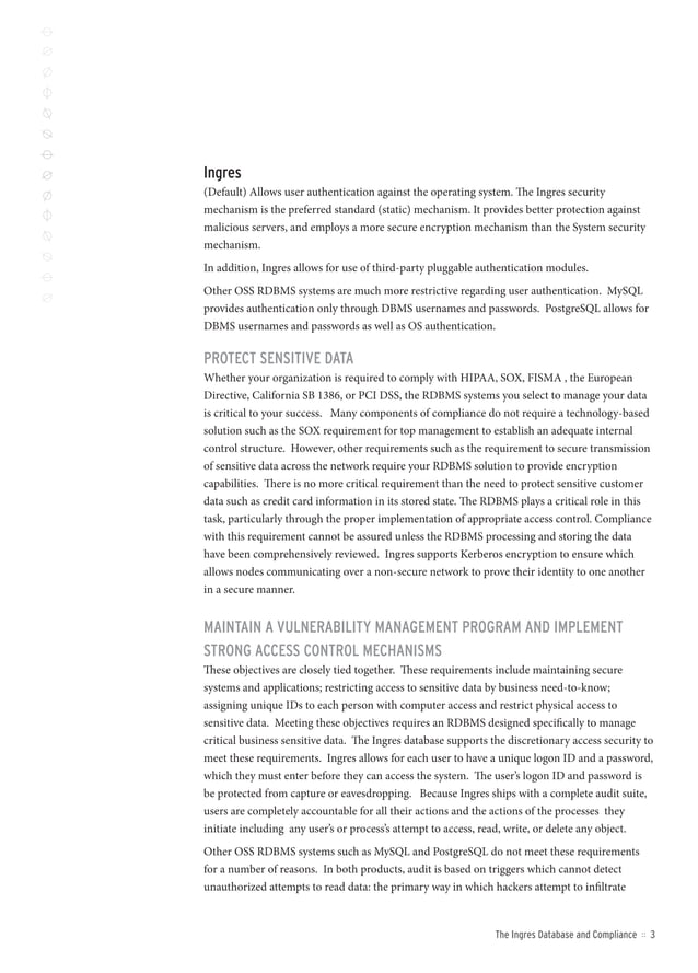 Ingres database and compliance | PDF