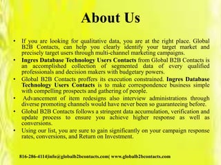 Ingres database technology users contacts | PPT