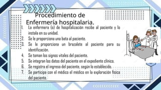 INGRESO DEL PACIENTE. En unidad hospitalaria, | PPTX