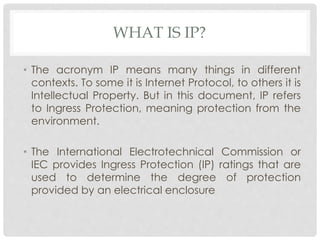 IP (Ingress protection) Ratings | PPTX