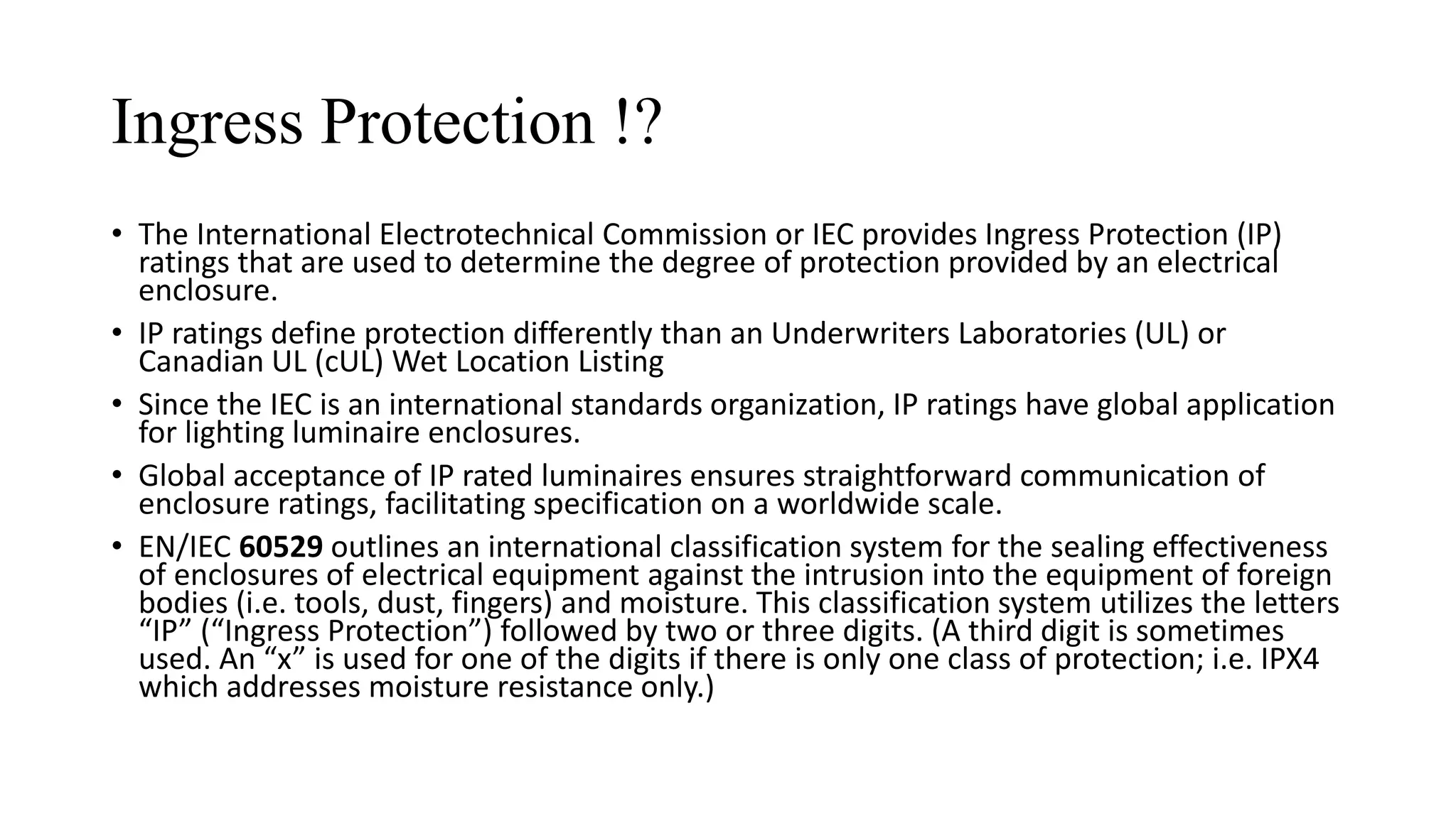 Ingress protection | PPTX