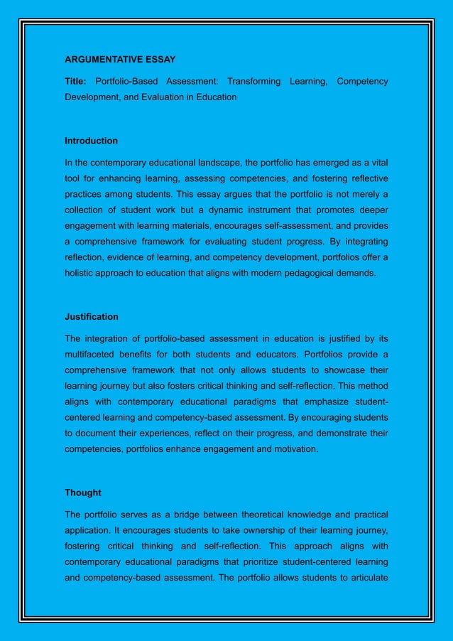 Transforming Learning, Competency Development, and Evaluation in ...