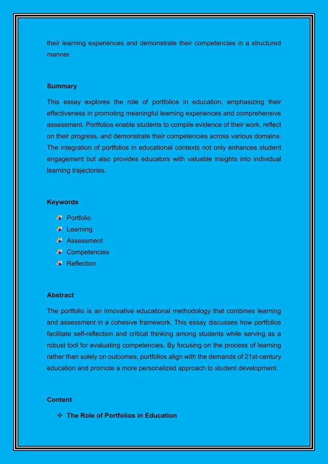Transforming Learning, Competency Development, and Evaluation in ...