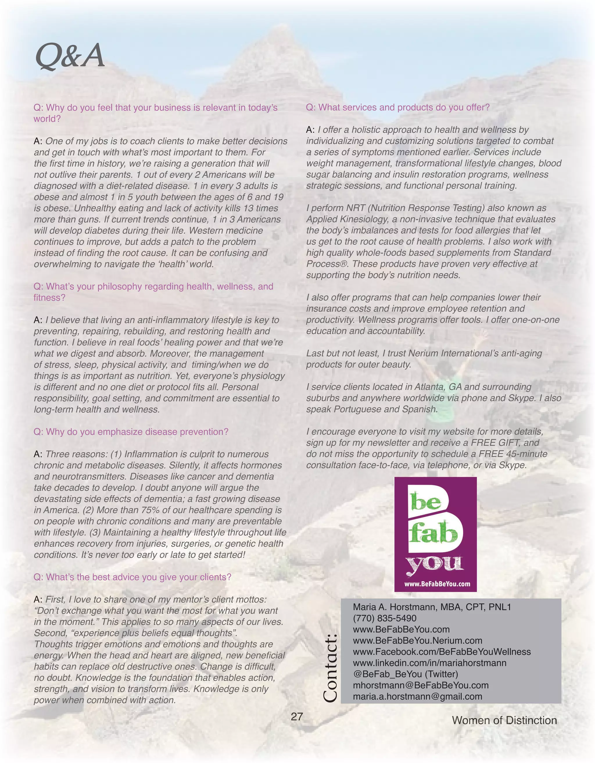 Women of Distinction Magazine - Ingrid läderach steven | PDF