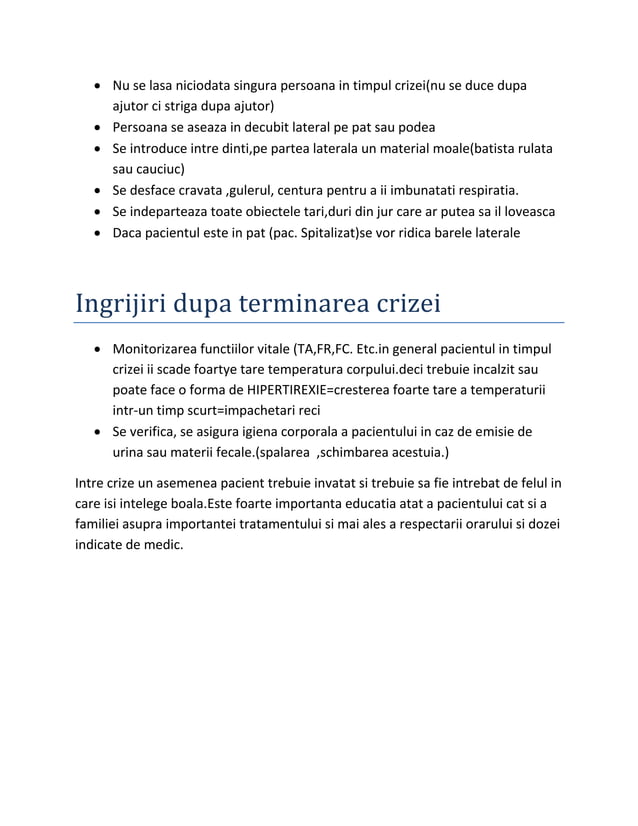 Ingrijirea pacientului cu epilepsie | DOCX