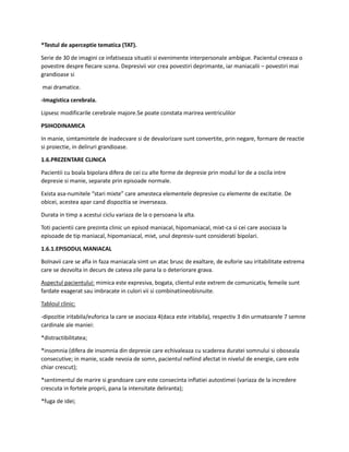 “Ingrijirea pacientului cu tulburare afectiva bipolara | DOCX