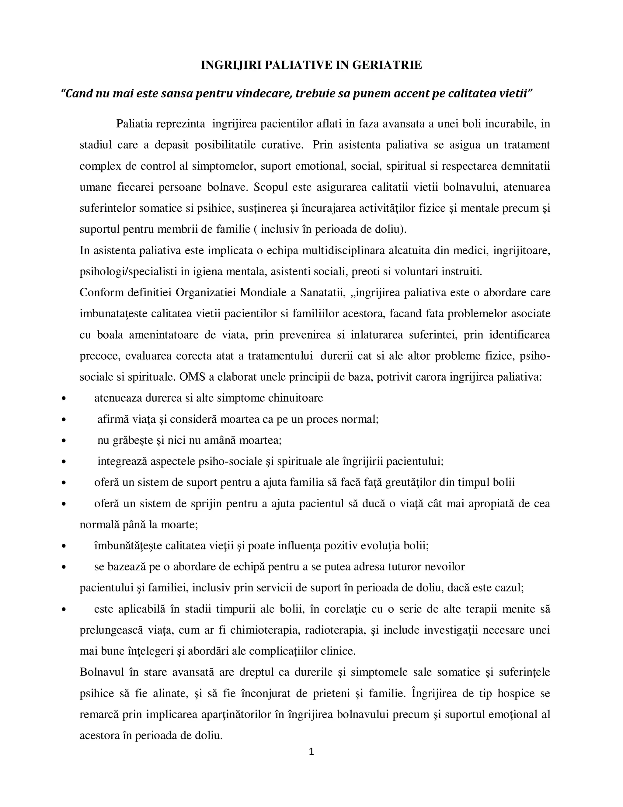 Ingrijiri paliative in geriatrie copy | PDF