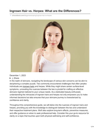 Ingrown Hair vs. Herpes: What are the Differences? | PDF