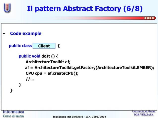 Lezione 09 - Abstract Factory | PPT