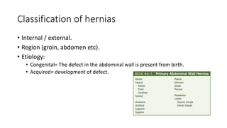 Inguinal and femoral hernia | PPTX