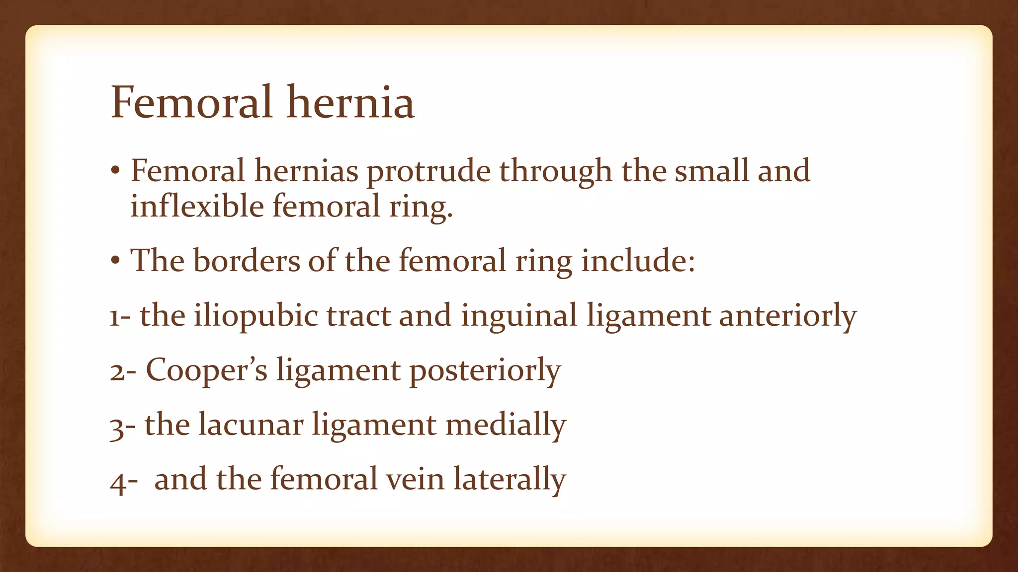 Inguinal hernia ; Treatment & Pathophisiology presentation | PPTX