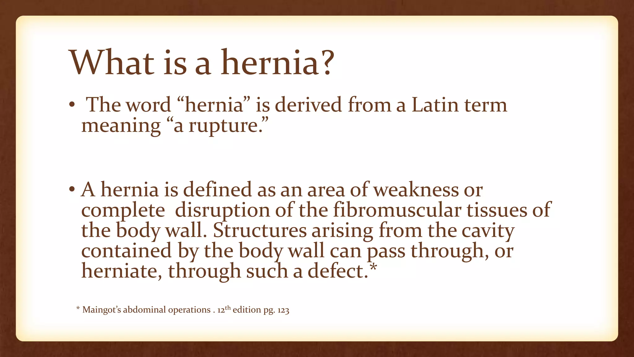 Inguinal hernia ; Treatment & Pathophisiology presentation | PPTX ...