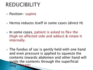 INGUINAL HERNIA examination and treatment | PPTX