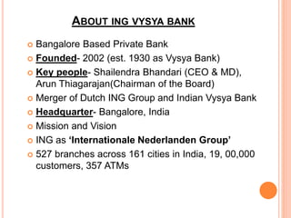 HR Functions in Private Bank, ING Vysya | PPTX