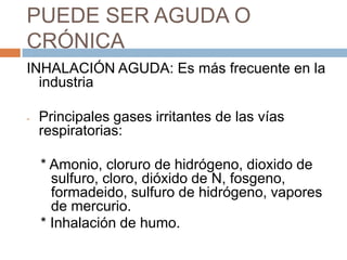 Inhalación de gases tóxicos y humo | PPTX