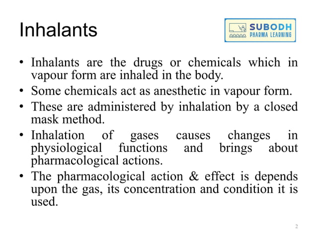 Inhalants | PPTX | Lung and Respiratory Health | Diseases and Conditions