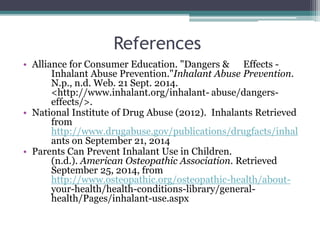 Inhalants teachback | PPTX